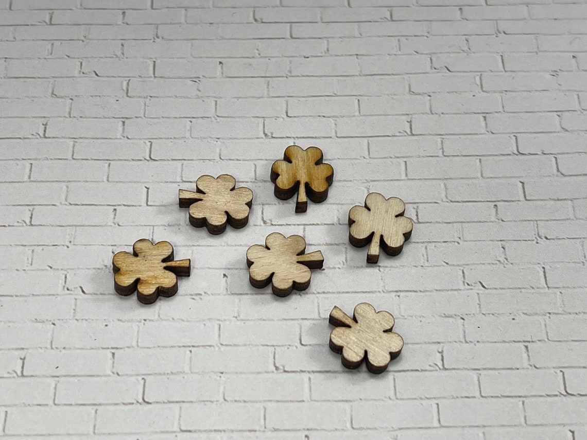 Miniature Shamrock Cutouts Laser Cut Clover Shape Natural - Etsy