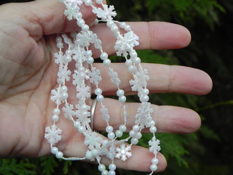 Miniature Snowflake Garland Fairy Garden Accessories Craft | Etsy
