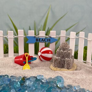 Beach Miniatures, Sand Castle, Fairy Garden Accessories, Mini Bucket ...