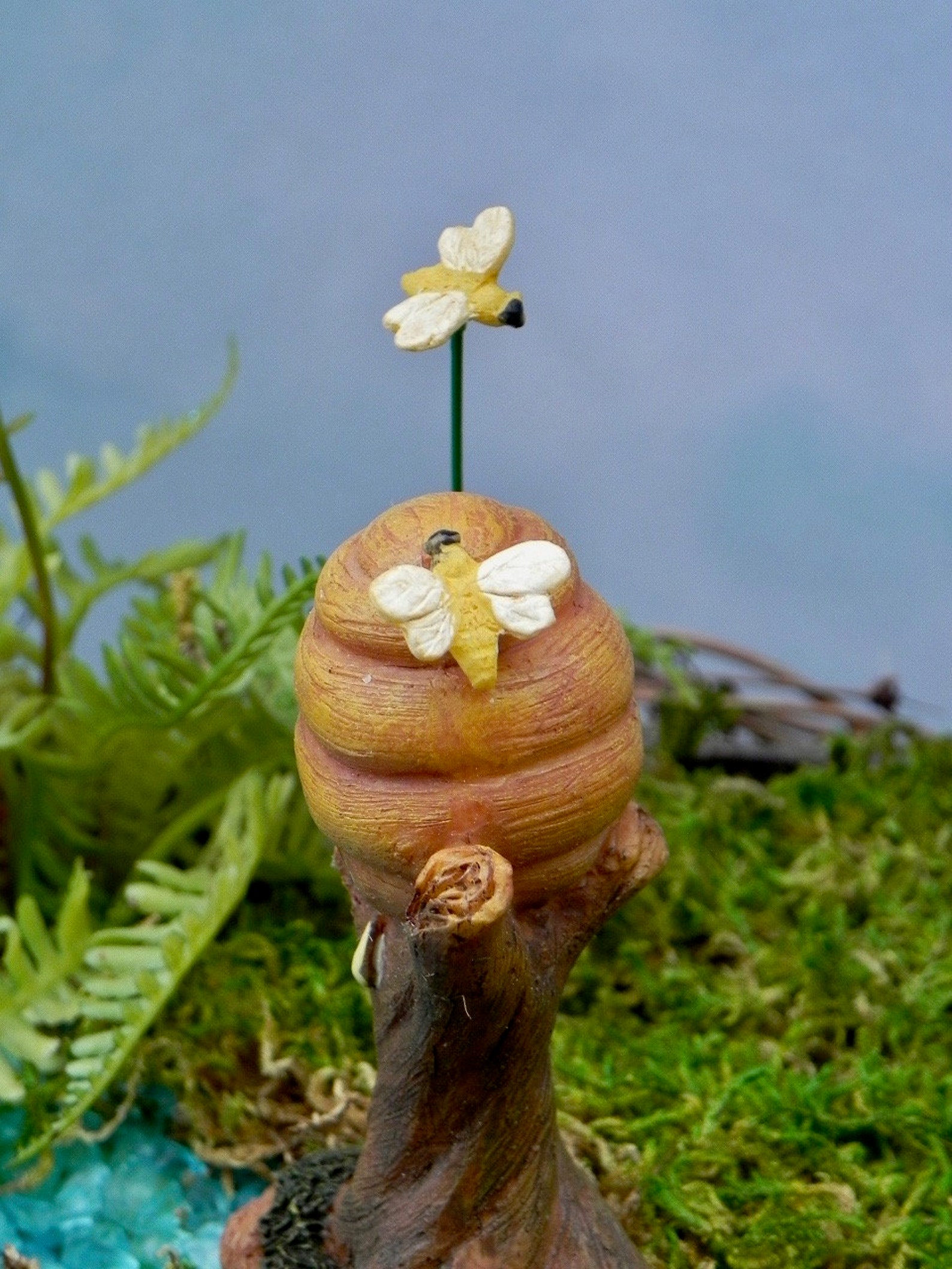 Fairy Garden Beehive With Bees, Bee Hive on Stand, Fairy Garden ...