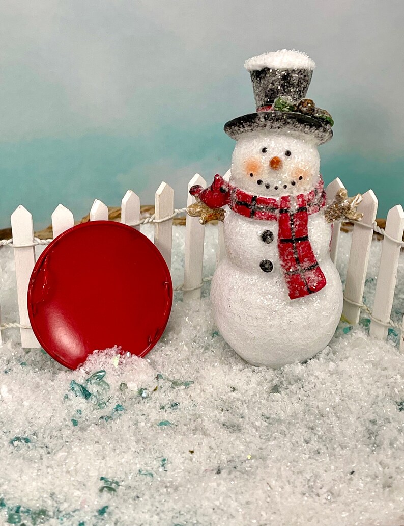 Miniature Snowman Mini Round Sled Miniatures for Dollhouse - Etsy