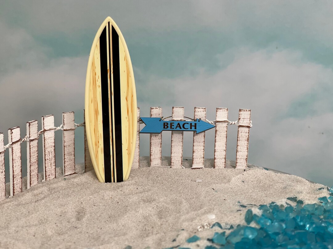 Miniature Surfboard, Beach Miniatures, Wedding Cake Topper, Birthday ...