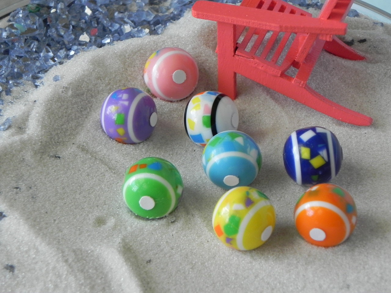 Miniature Beach Ball ONE mini coastal garden accessories | Etsy