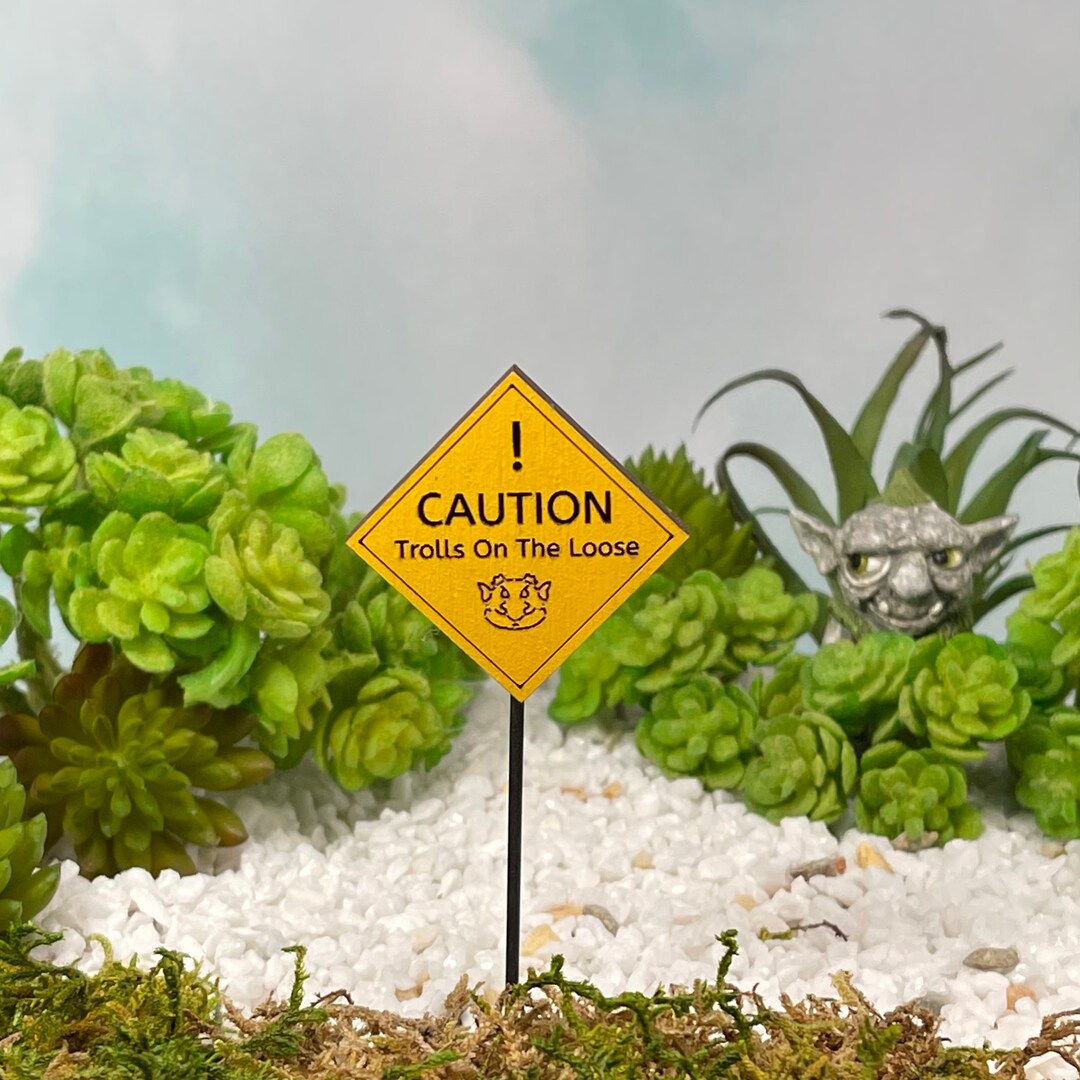 Miniature Troll Sign, Miniature Gorp, Fairy Garden Trolls, Fairy Garden ...
