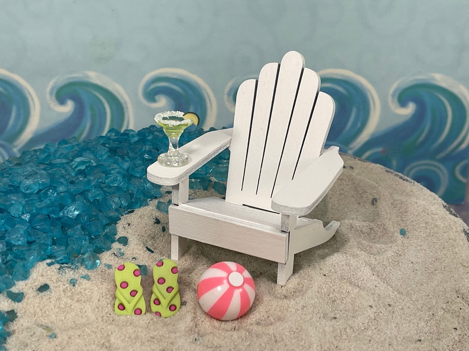 Miniature Adirondack Chair, 2 Chairs Fit on 6" Cake Top, Miniature Flip ...