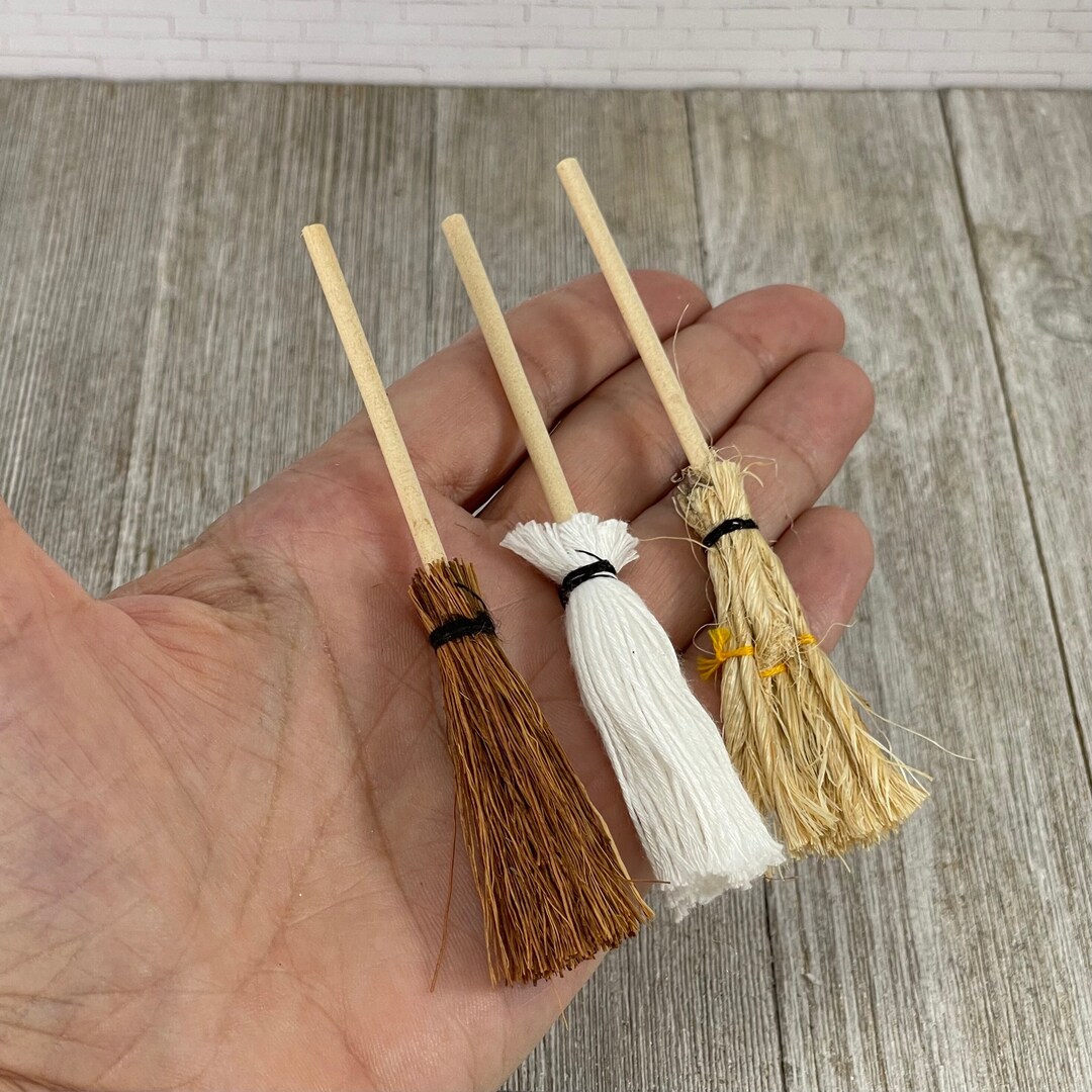 Miniature Broom, Miniature Mop, Fairy Garden Accessories, Snowman Broom ...