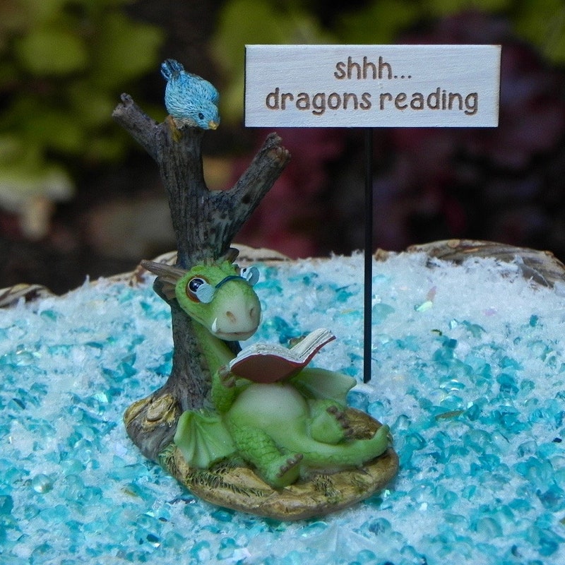 Reading Dragon - Etsy