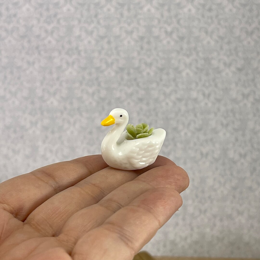 Miniature Planter, Miniature Swan Planter With or Without Artificial ...