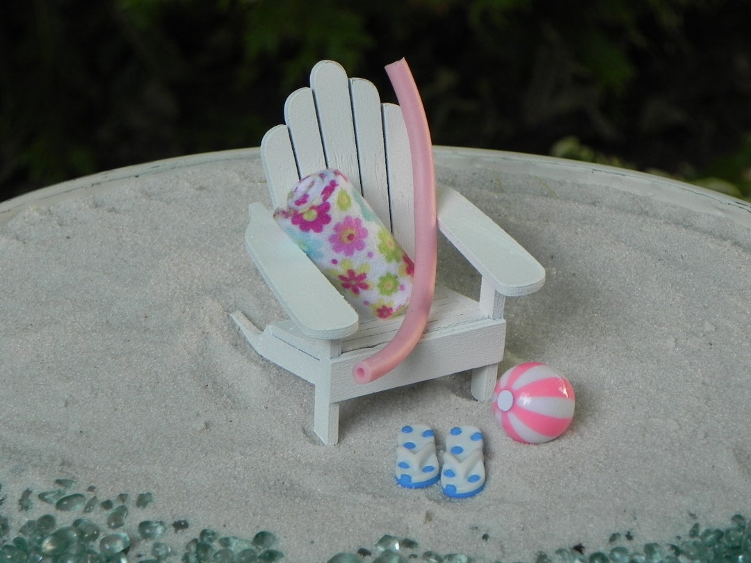 Fairy Garden Beach Miniatures, Coastal Miniatures, Miniature Adirondack ...