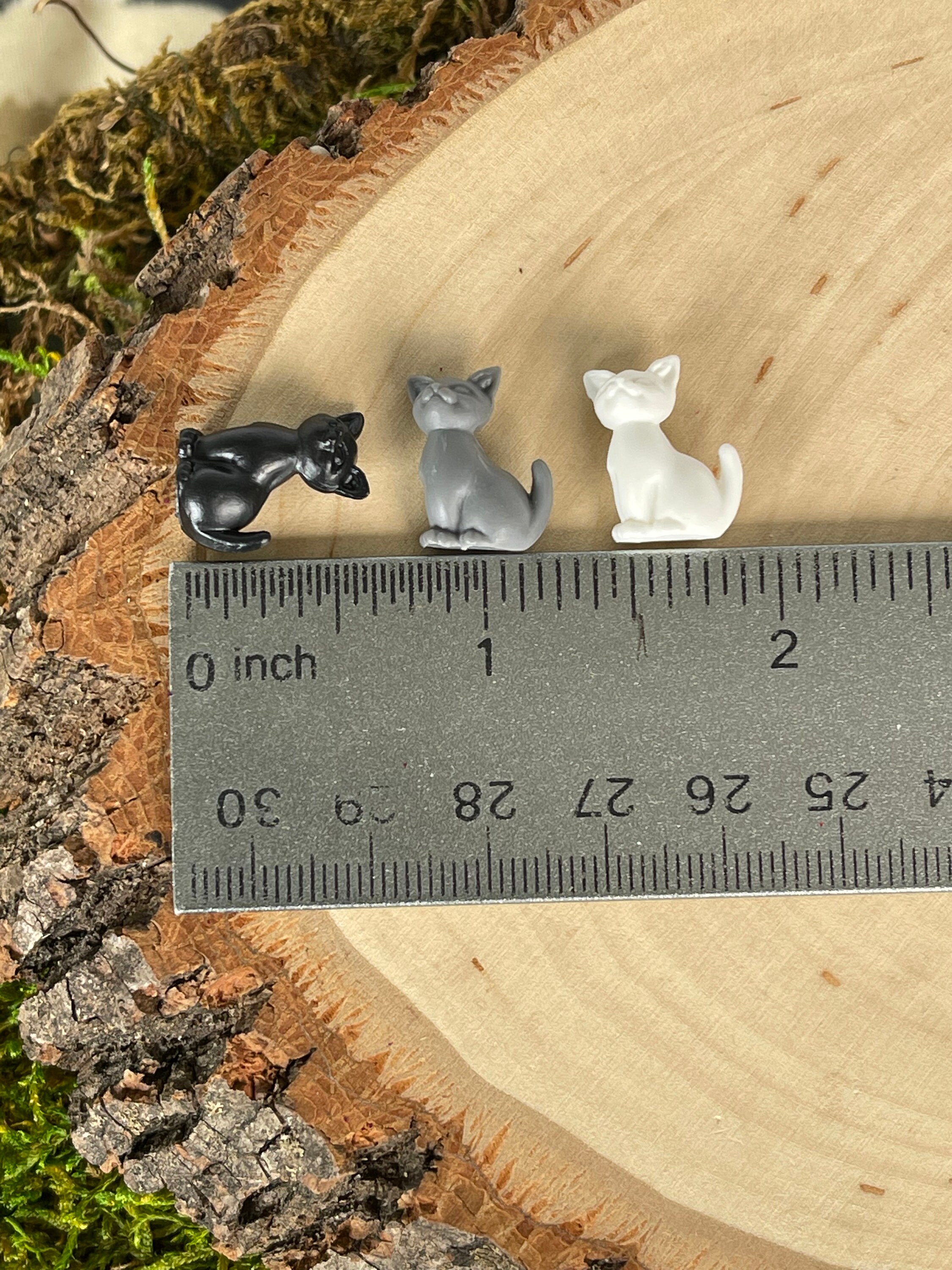 3 Miniature Cats Tiny Kittens micro mini cat fairy garden | Etsy