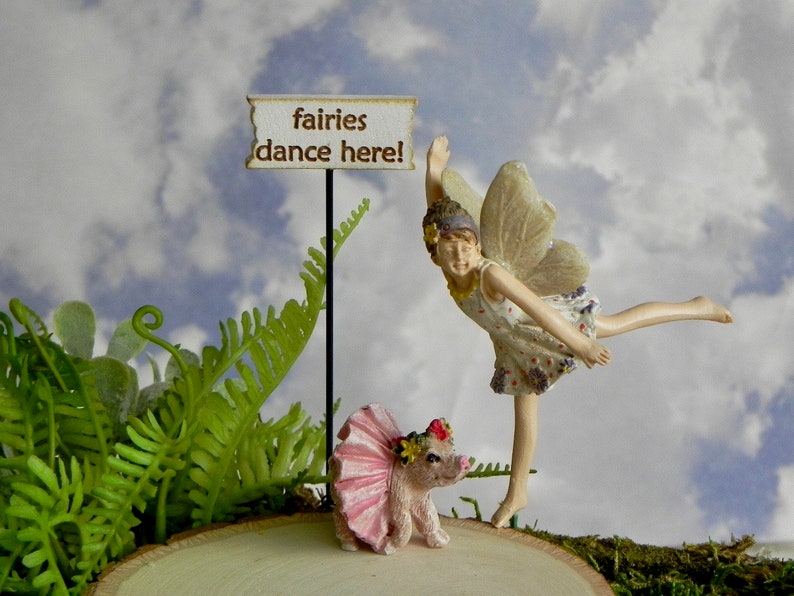Miniature Ballerina Dancing fairy garden Pig Fairy figurine | Etsy