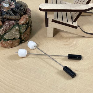 Miniature Marshmallow Roasting Sticks (2), 2 Miniature Adirondack Chair ...