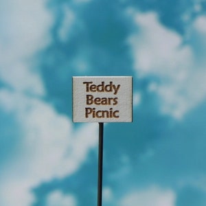 Miniature Sign, "teddy Bears Picnic", Wire Stake, Miniature Fairy ...