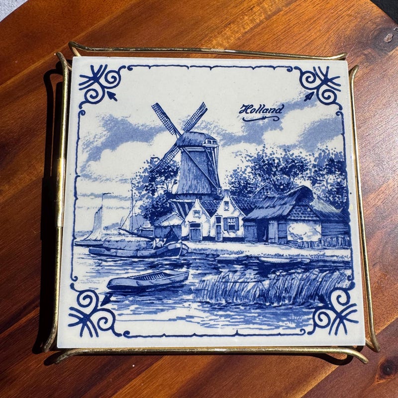 Vintage Dutch Tile Framed - Etsy