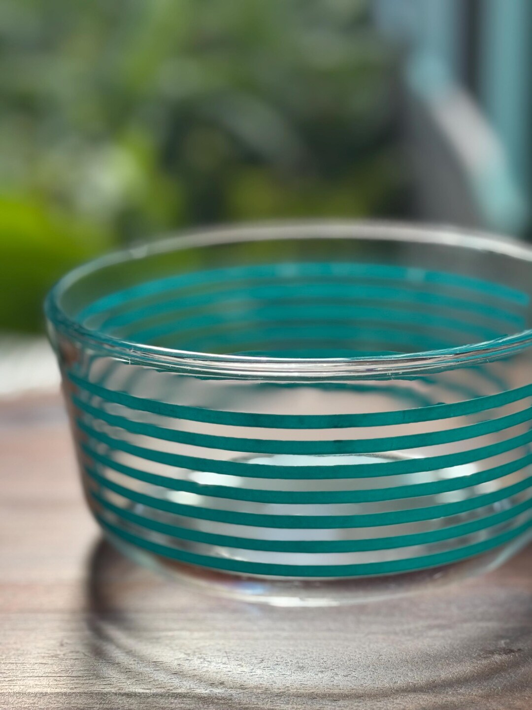 Vintage Pyrex 1-quart Turquoise Stripe Pattern Bowl #7201 - Etsy