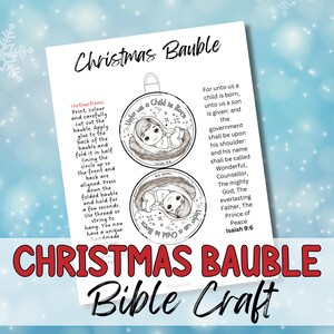 CHRISTMAS BAUBLE Cut & Craft Bible Verse Activity for Kids Christian ...