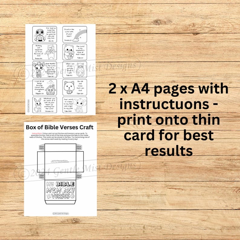 DIY Box of MEMORY VERSES Bible Paper Craft Activity Kit for Kids ...