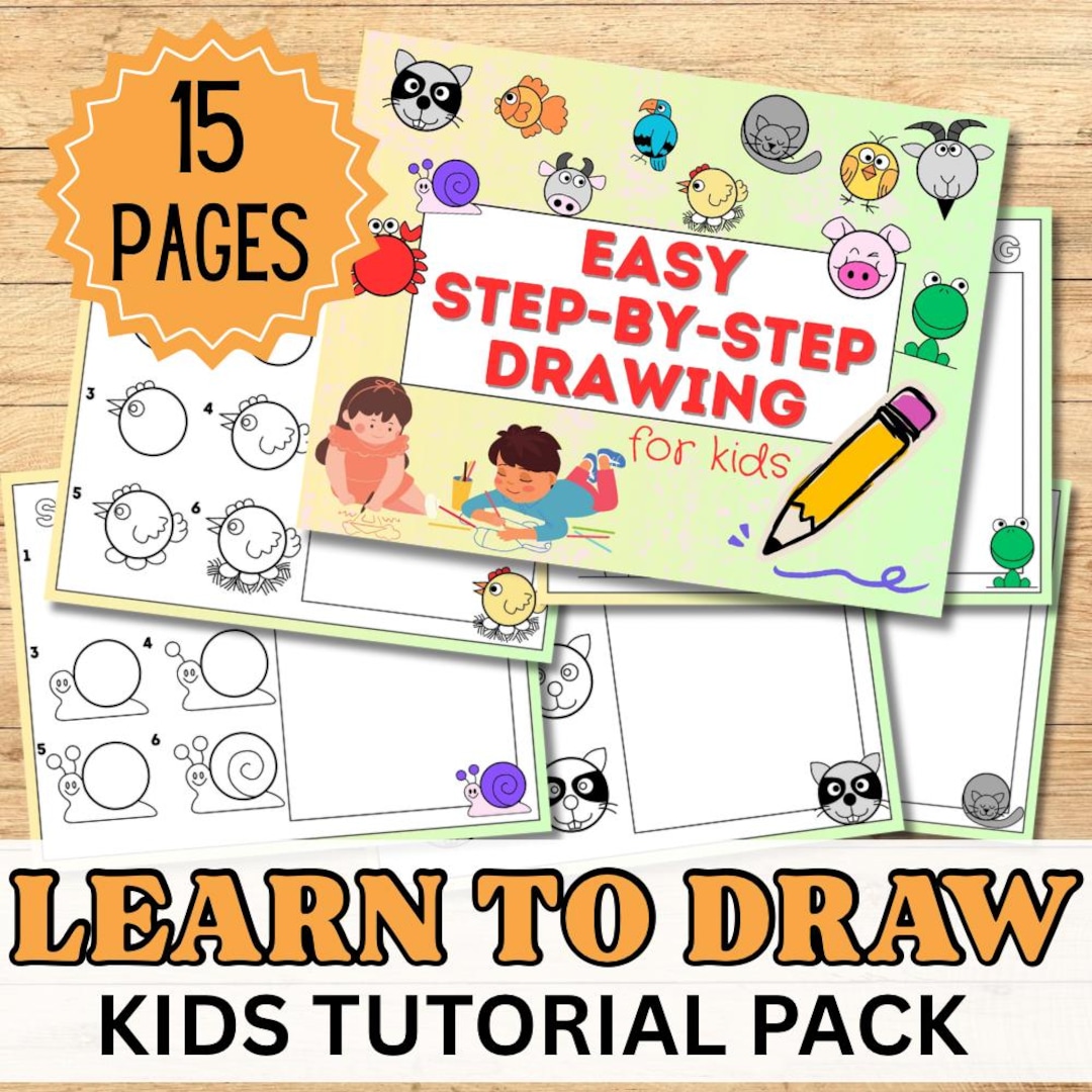 STEP by STEP DRAWING Fun Activity for Kids. Printable Tutorial Learn to ...