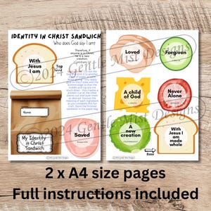 IDENTITY in CHRIST Sandwich Craft Activity for Kids Bible Verse Based ...