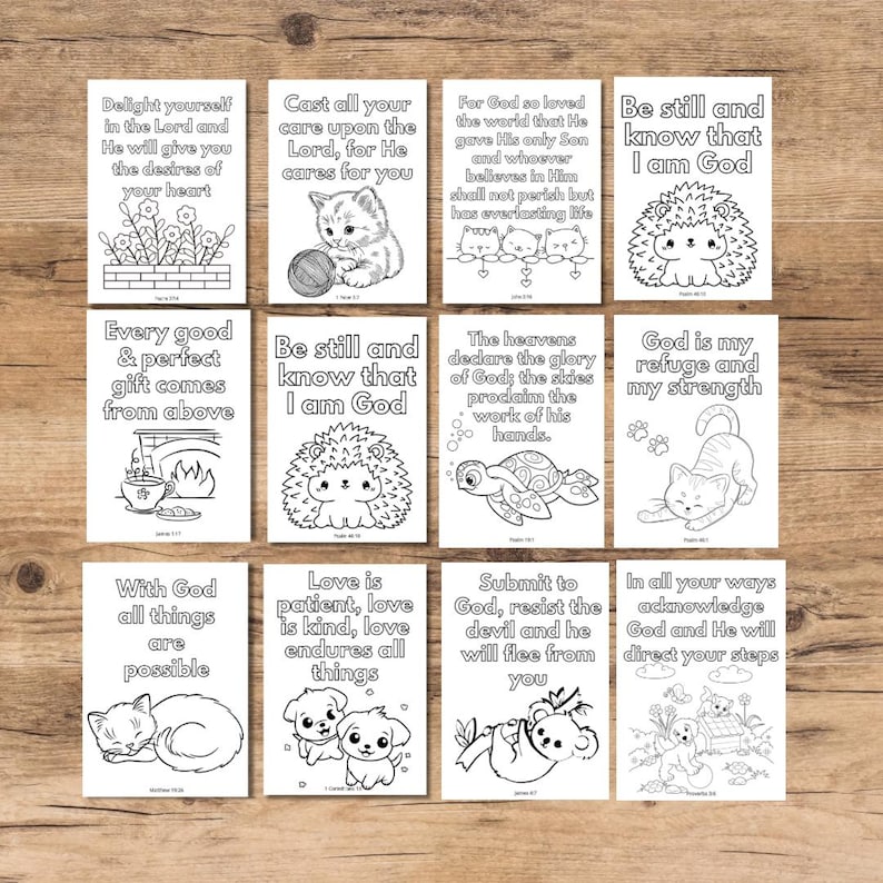 20 X BIBLE MEMORY VERSE Colouring Pages Bundle. Sunday School/christian ...