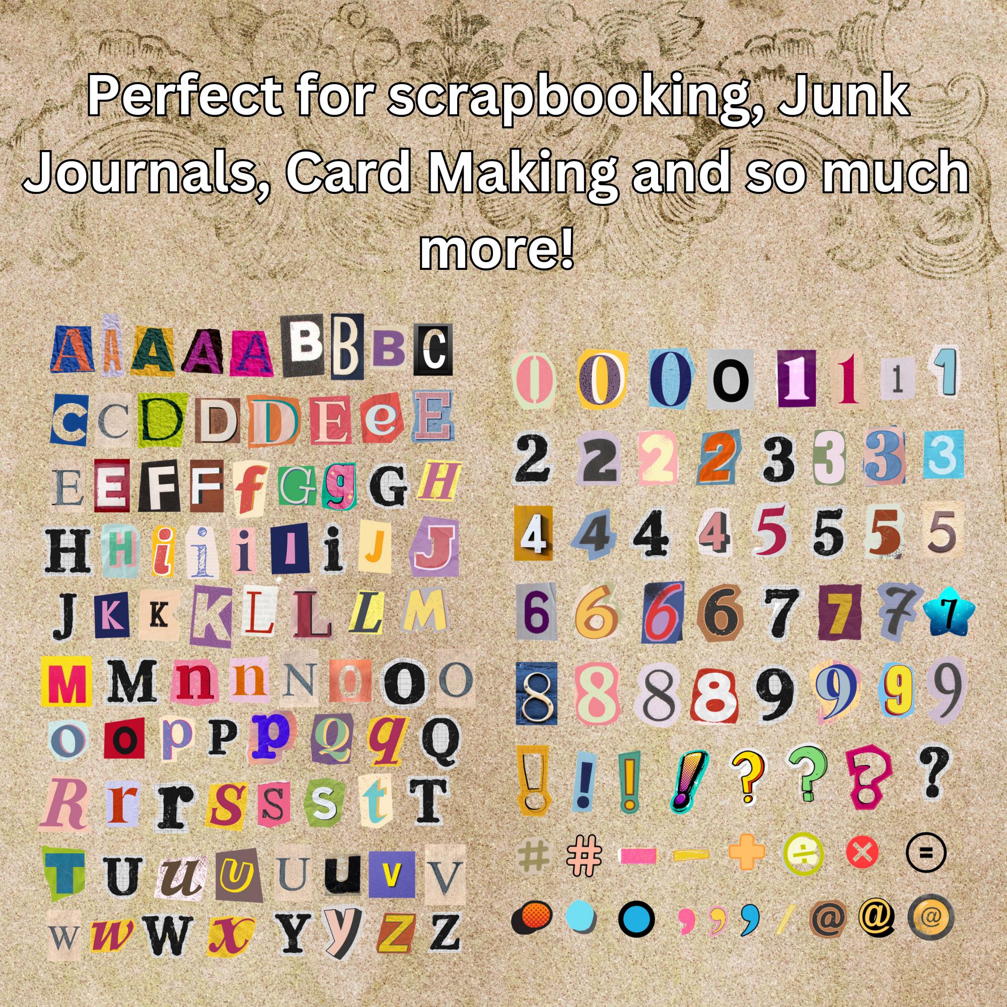 Printable RANSOM NOTE Letters & Numbers Fussy Cuts. Alphabet Images ...