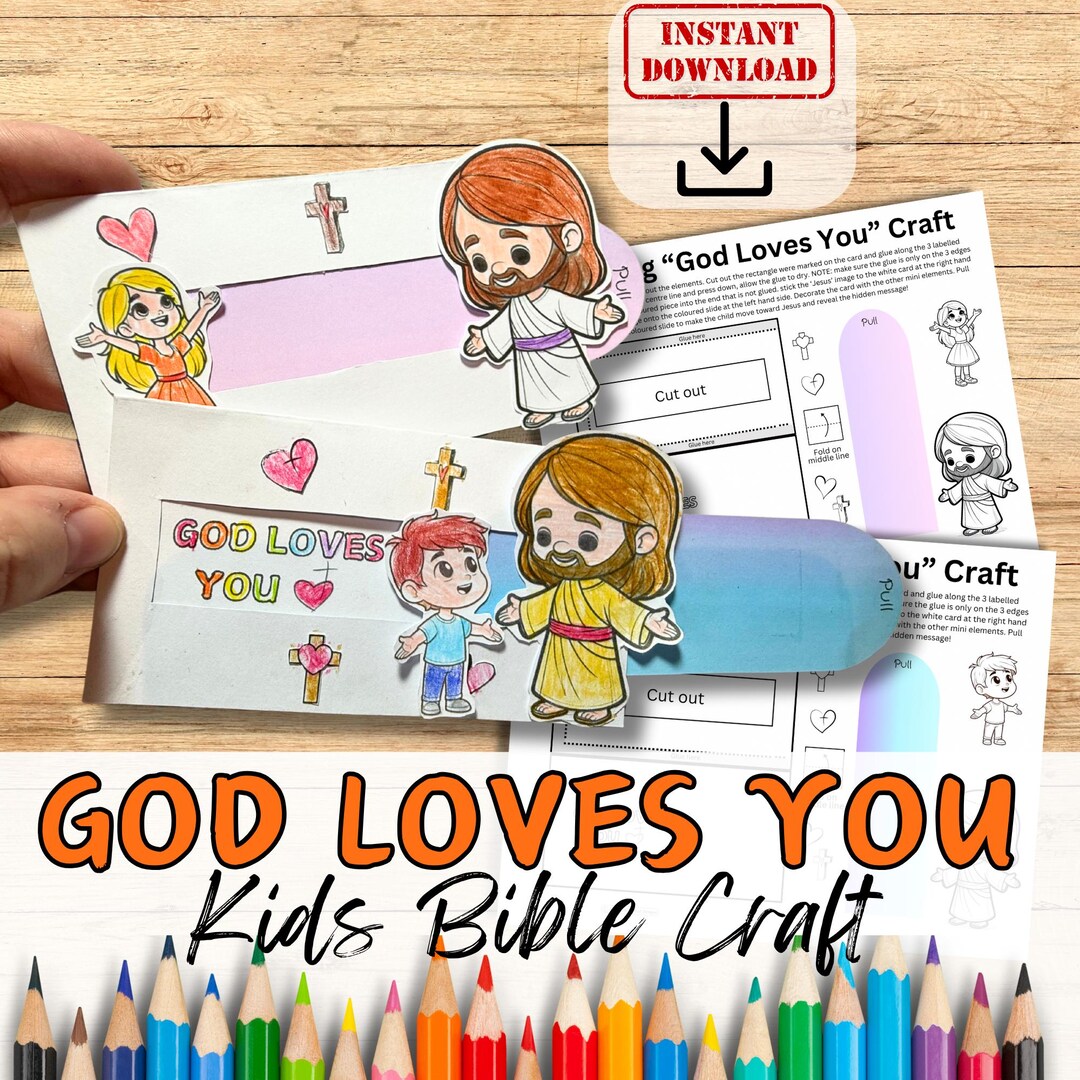 Hidden Message - GOD LOVES YOU - Bible Paper Craft Activity for Kids ...