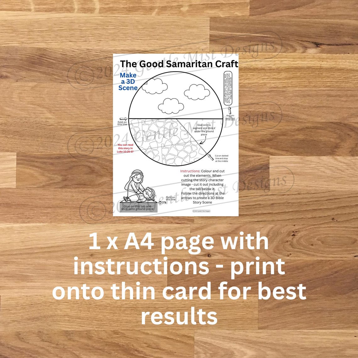 THE GOOD SAMARITAN Bible Story 3D Scene Paper Craft for Kids Sunday ...