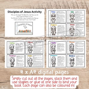 DISCIPLES of JESUS Mini Book Craft Activity for Kids Bible Fact Files ...