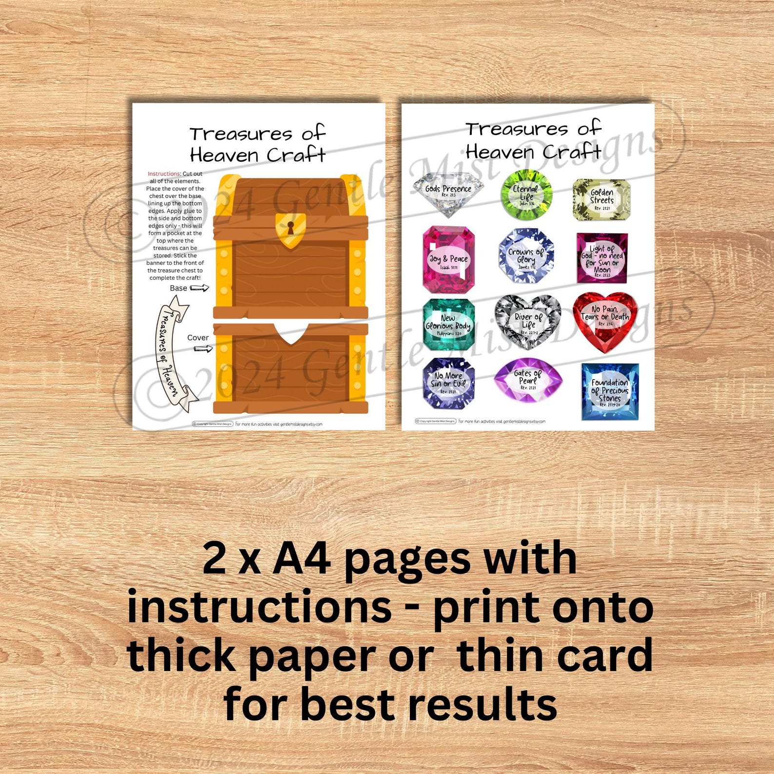 TREASURES of HEAVEN Craft Activity for Kids Bible Verse Based Printable ...