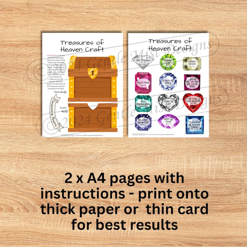 TREASURES of HEAVEN Craft Activity for Kids Bible Verse Based Printable ...