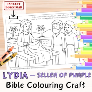 LYDIA - Seller of Purple Bible Verse Coloring in Sheet Activity for ...