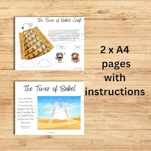 TOWER of BABEL Diy Bible Paper Craft Activity for Kids. Sunday School ...