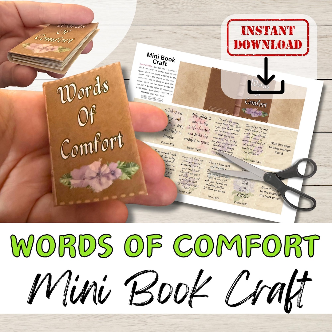 MINI BOOK - Words of Comfort - Bible Craft Activity for Kids. Sunday ...