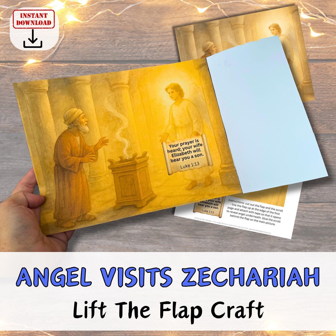 Angel Visits Zechariah Craft | Nativity Lift the Flap Printable ...