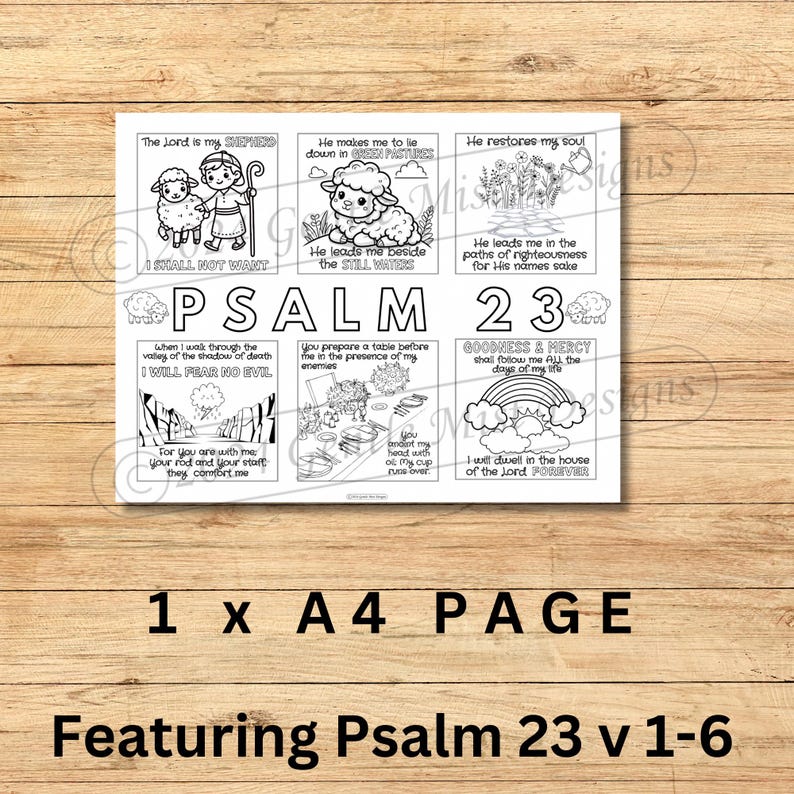 PSALM 23 the Lord is My Shepherd Bible Verse Colouring Sheet Activity ...
