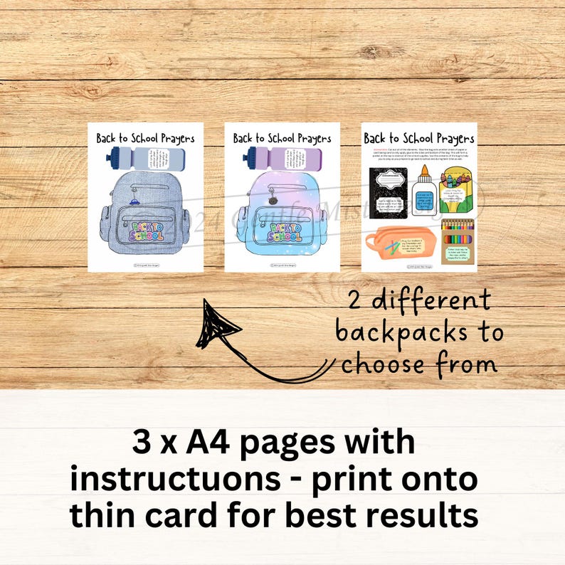 BACK to SCHOOL PRAYERS Backpack - Bible Craft Activity Bag Kit for Kids ...