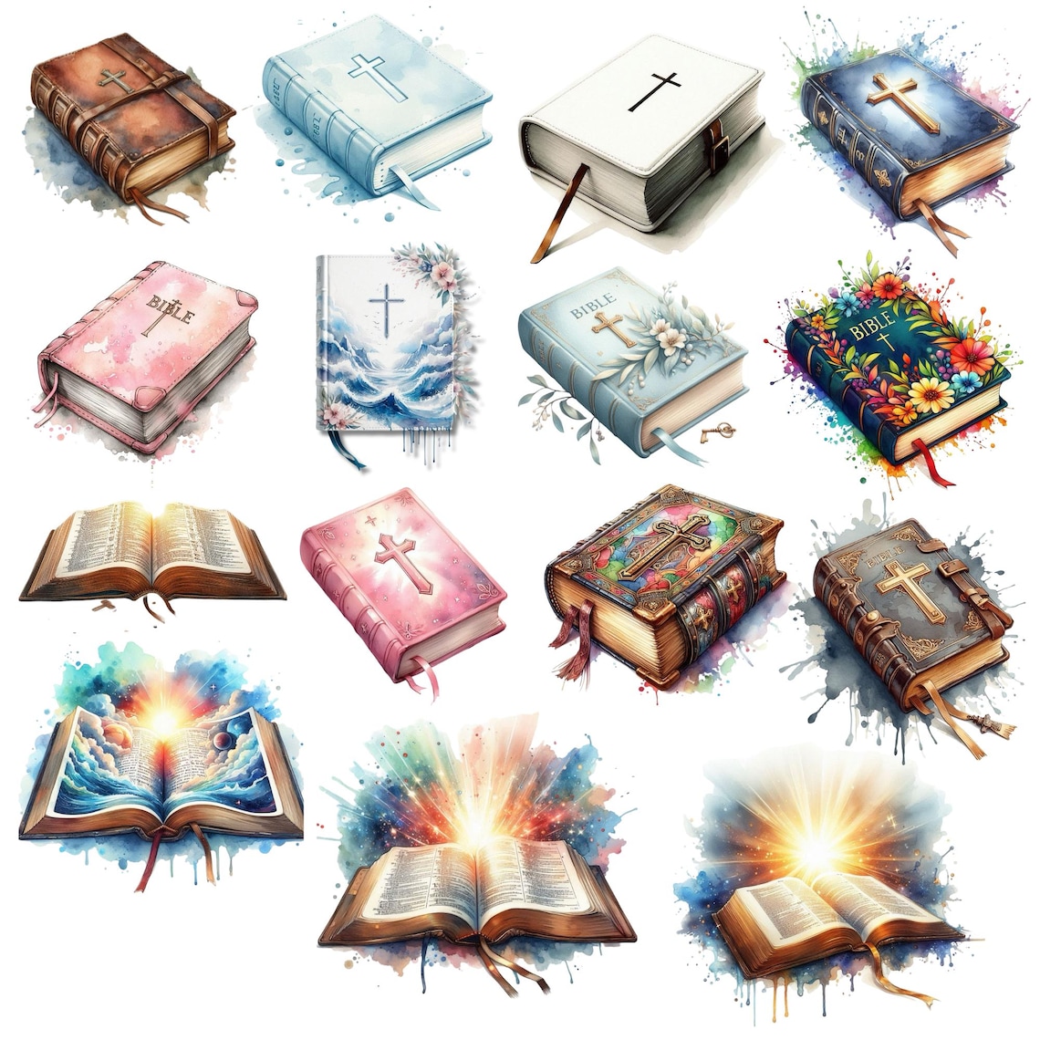 HOLY BIBLE Clipart. Scriptures Junk Journal Christian Books Graphics ...