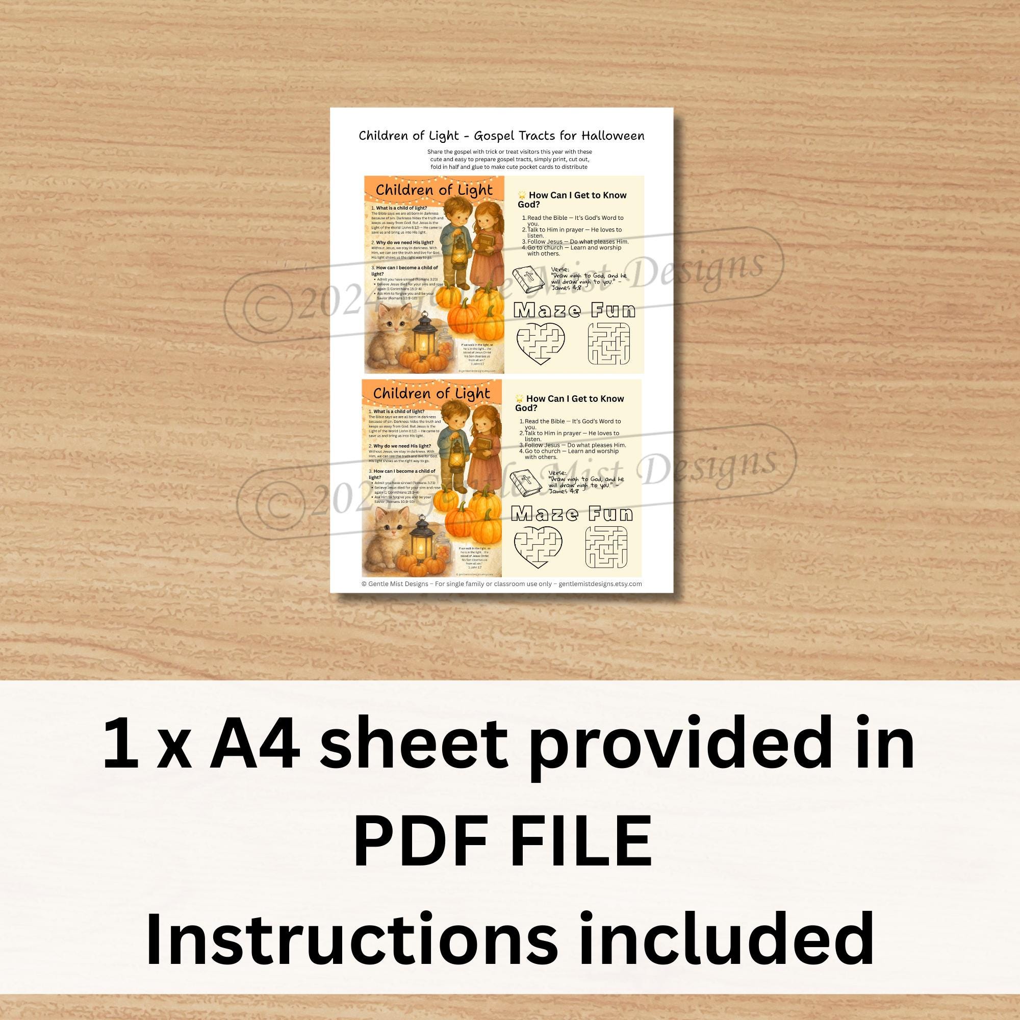 Children of Light Gospel Tract Printable | Christian Halloween Fall ...