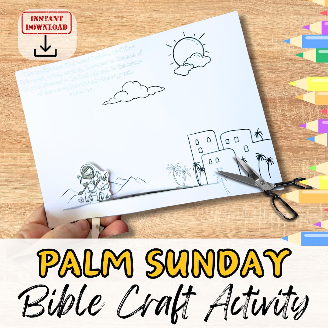 PALM SUNDAY Moving Diy Bible Story Paper Craft Printable Activity for ...