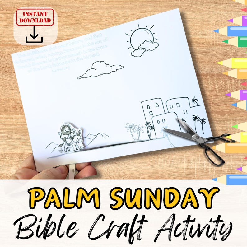 PALM SUNDAY Moving Diy Bible Story Paper Craft Printable Activity for ...