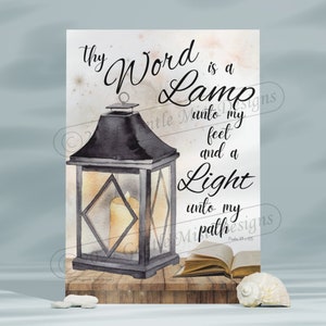 Thy Word is a Lamp to My Feet BIBLE Verse Wall Art. Printable Digital ...