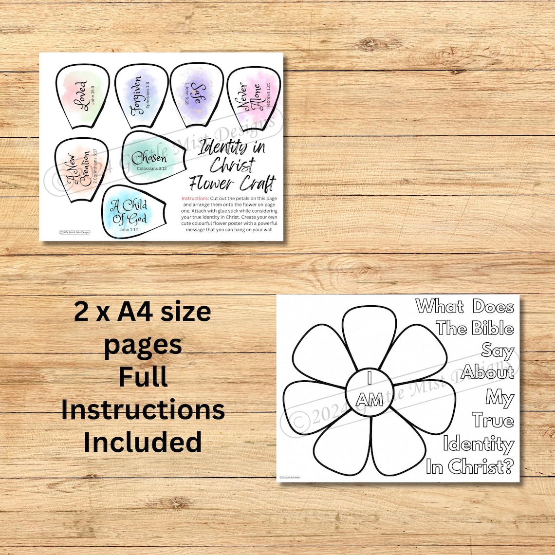 IDENTITY in CHRIST FLOWER Bible Paper Craft Activity for Kids. Sunday ...