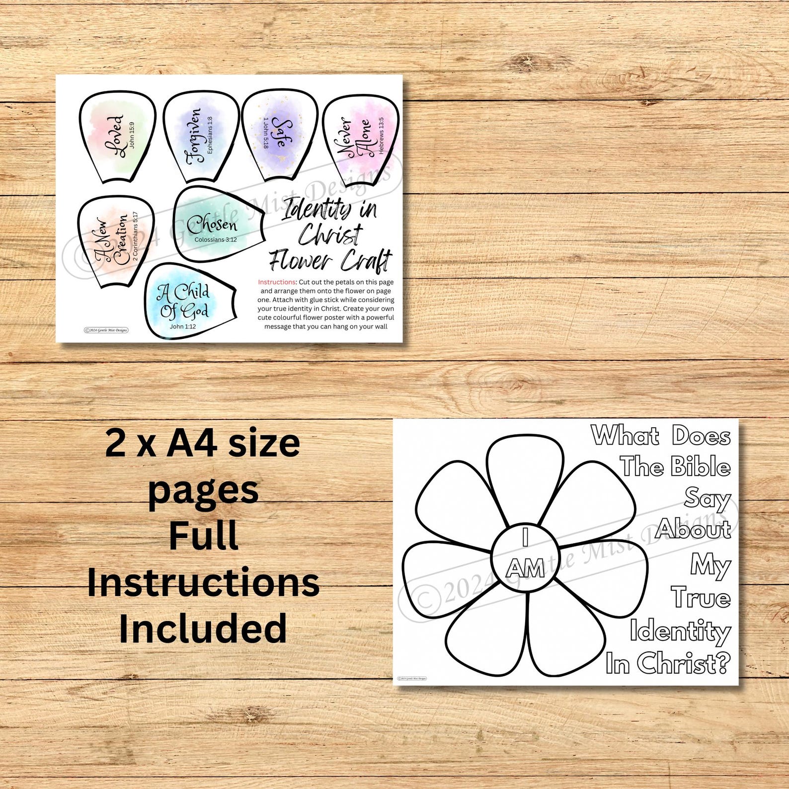 IDENTITY in CHRIST FLOWER Bible Paper Craft Activity for Kids. Sunday ...