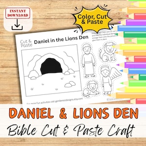 DANIEL in the LIONS DEN Bible Story Paper Craft Activity for Kids ...