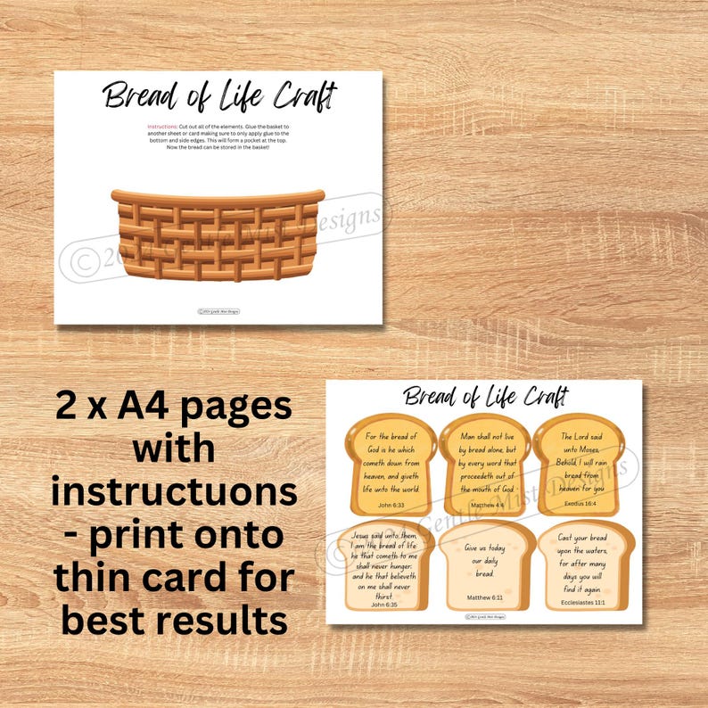 BREAD of LIFE Bible Paper Craft Activity for Kids. Sunday School/ Church Youth Group/homeschool ...