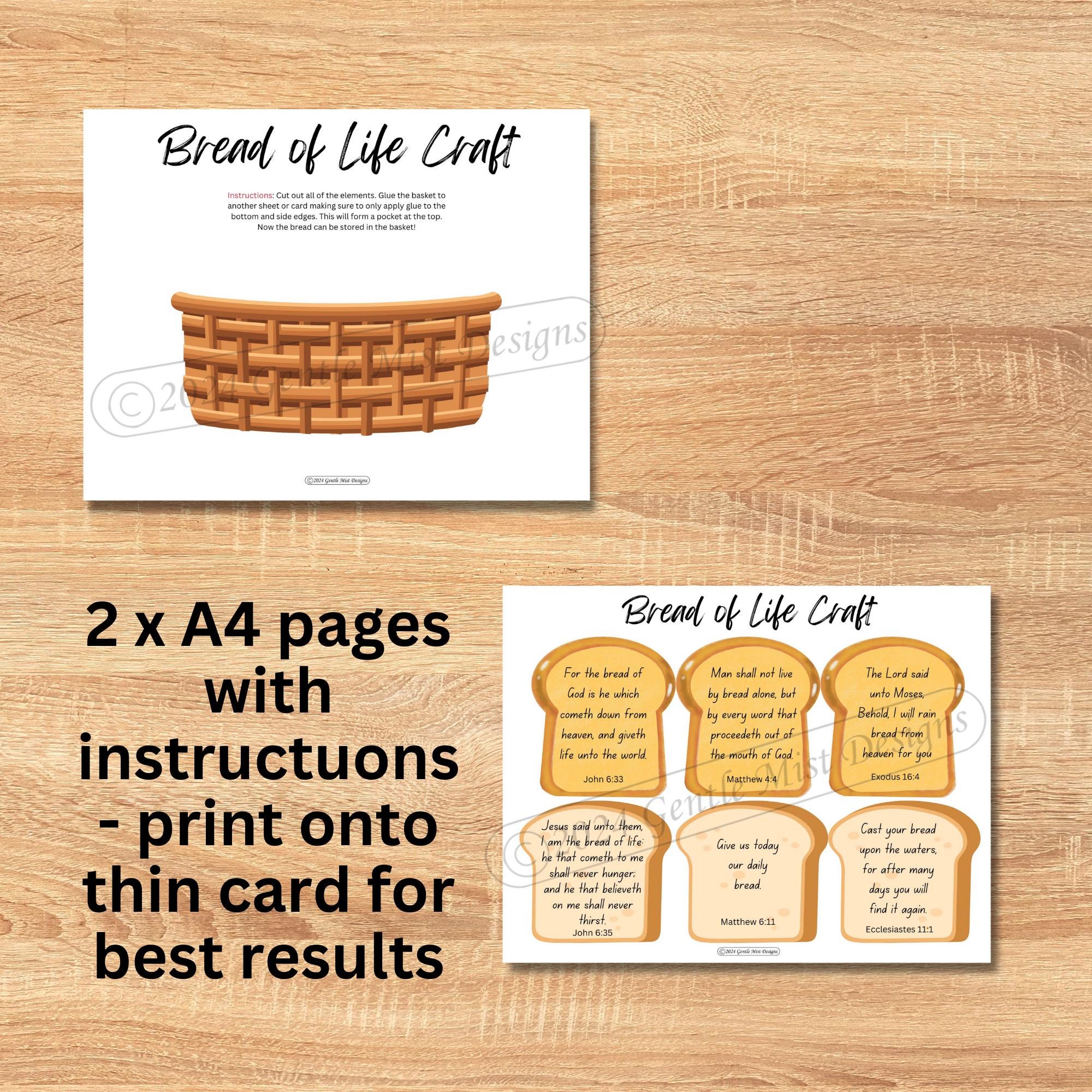 BREAD of LIFE Bible Paper Craft Activity for Kids. Sunday School ...