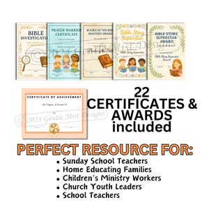 Bible Certificates Bundle Pack for Sunday School | 22 Printable ...