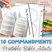 TEN 10 COMMANDMENTS Bible Craft Activity for Kids. Sunday School ...