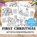 10 X NATIVITY FIRST CHRISTMAS With Bible Verse Colouring Pages. Sunday ...