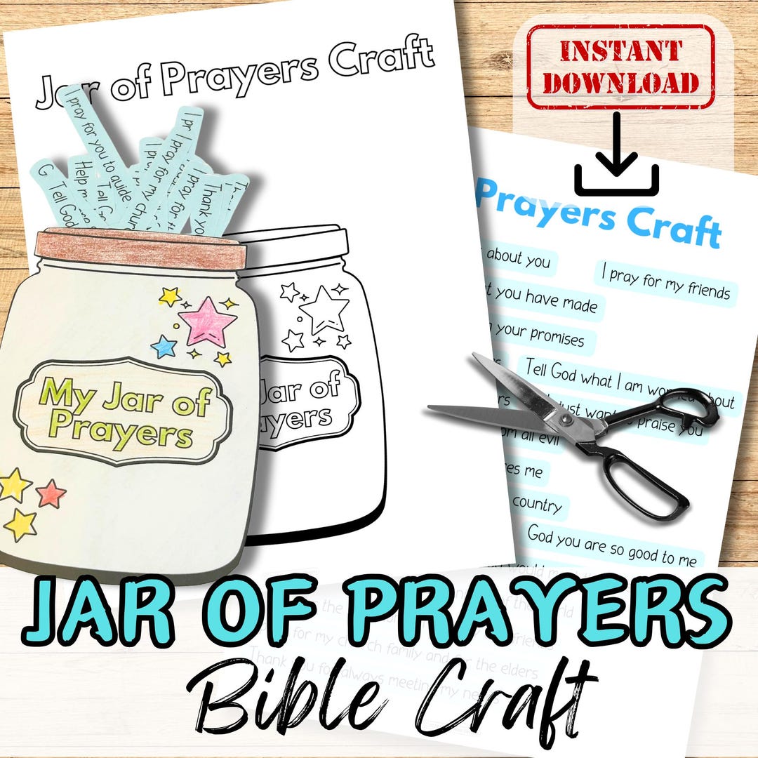 JAR of PRAYERS Bible Craft Activity for Kids. Sunday School/ Church ...